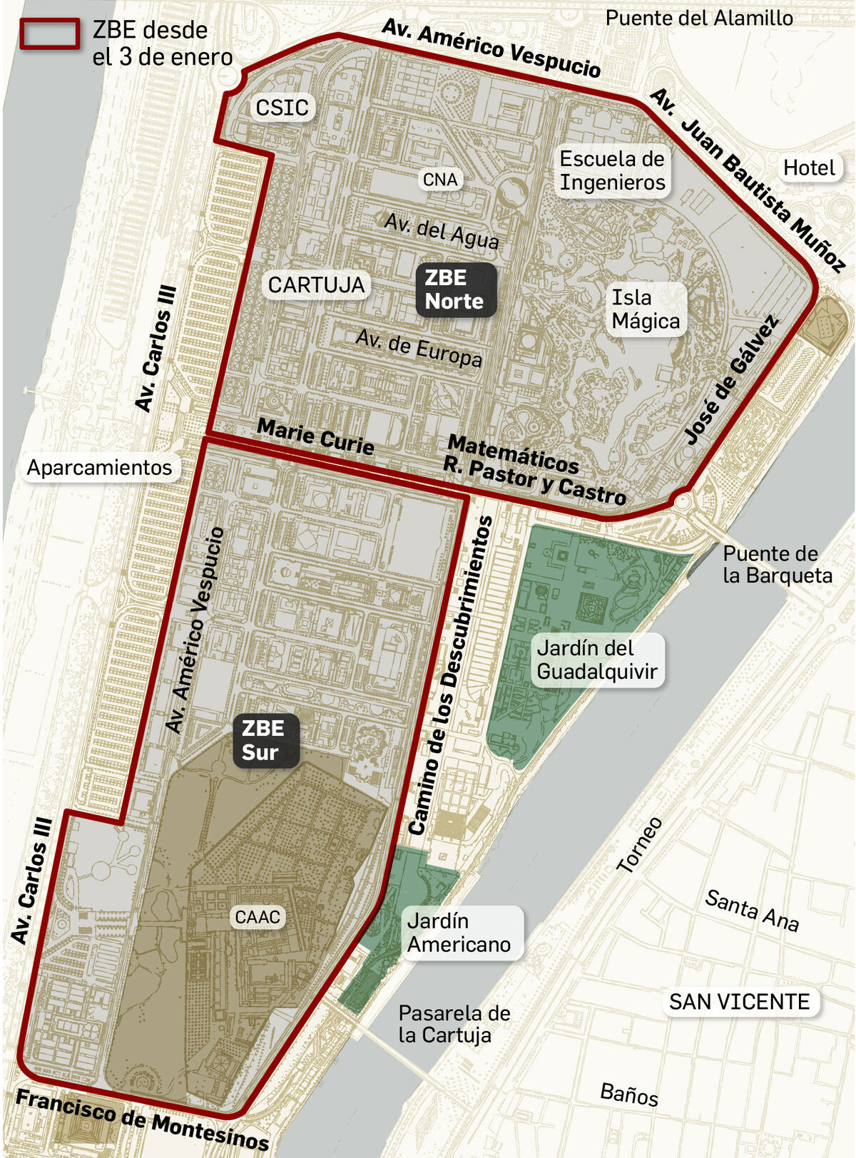 Zona de Bajas Emisiones (ZBE) de Sevilla (actualizado 2025)